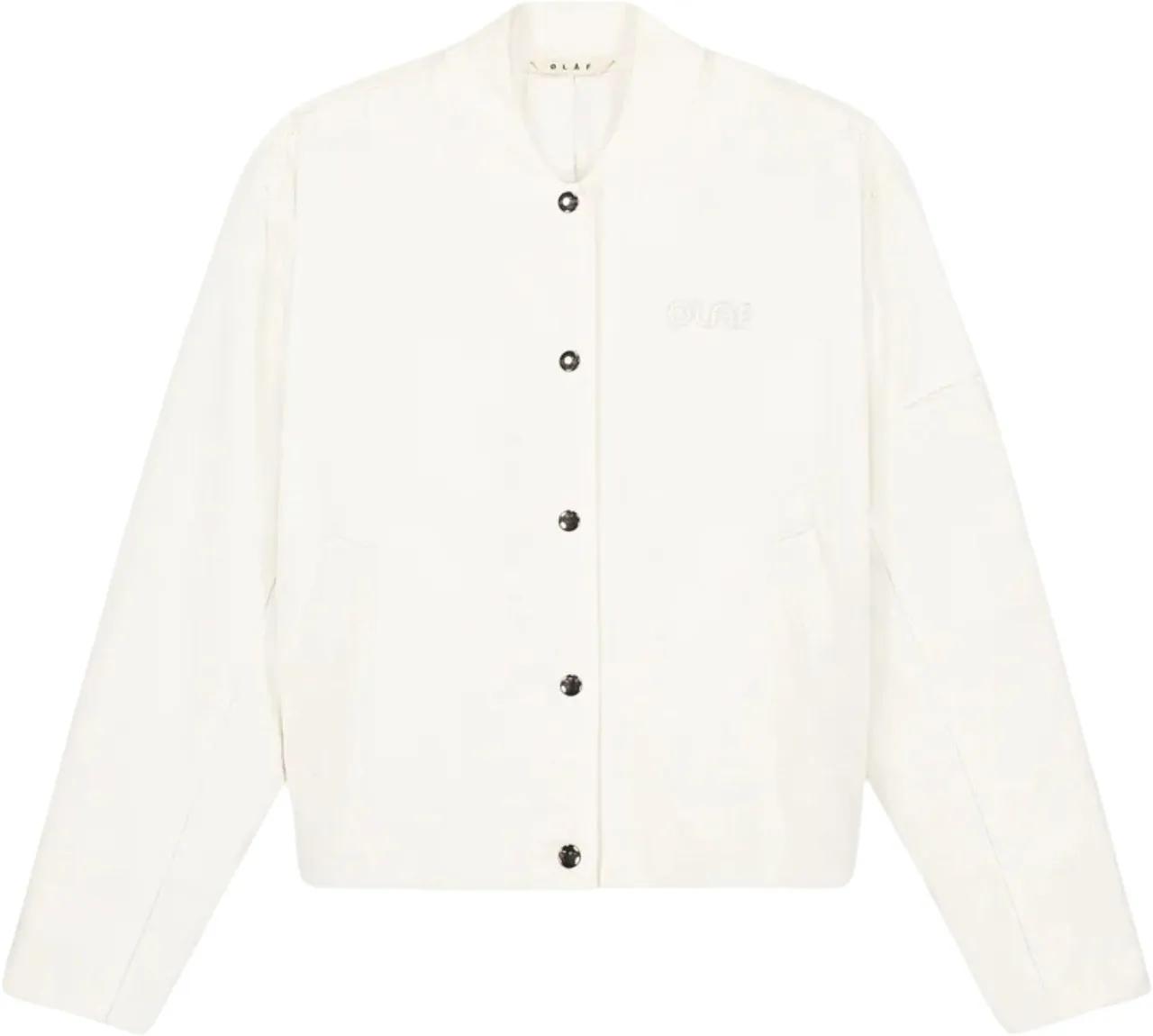 ØLÅF ol f Sun Denim Bomber Jacket Bomberjacks Off White weiß | Trenchcoat