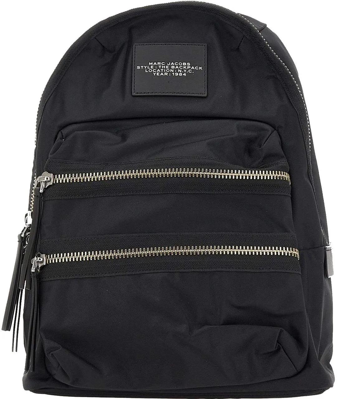 Marc Jacobs Large Black Nylon Backpack With Leather Accents Black ...