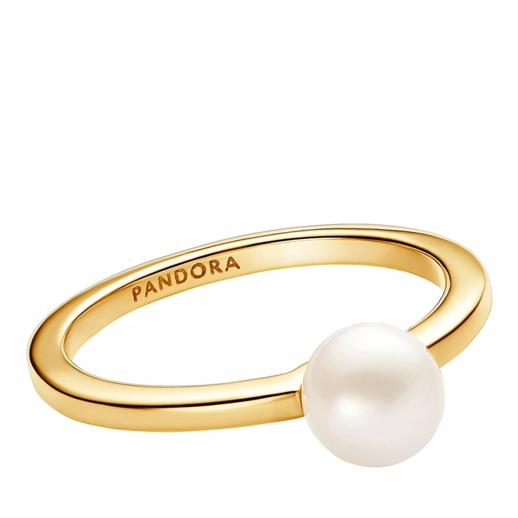 Pandora 14k Gold plated unique metal blend Treated freshw Gold Ring