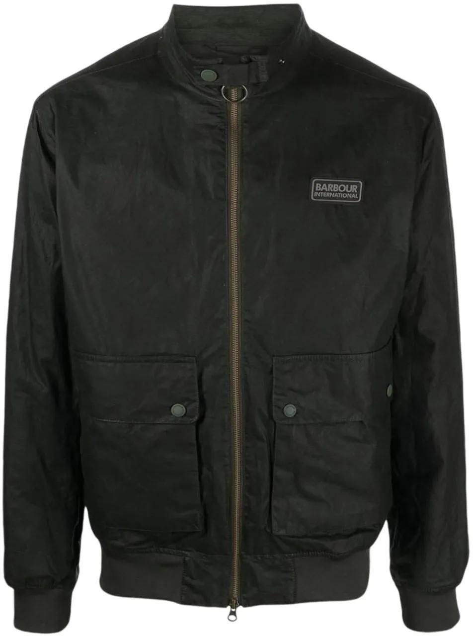 Black barbour bomber jacket store