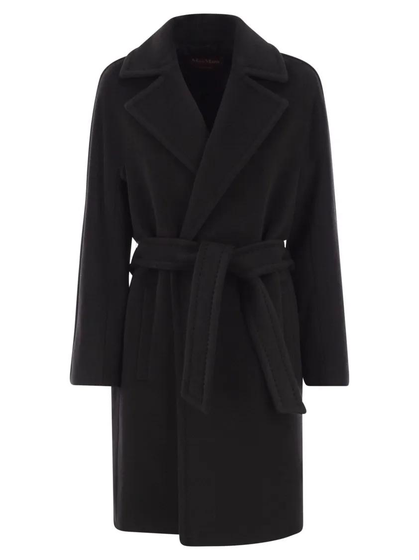 Max Mara Scire - Wool Beaver Dressing Gown Coat Black | Trenchcoat