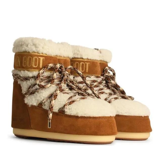Moonboot Moon Boot 'Icon' In Beige Shearling Brown | Stiefel