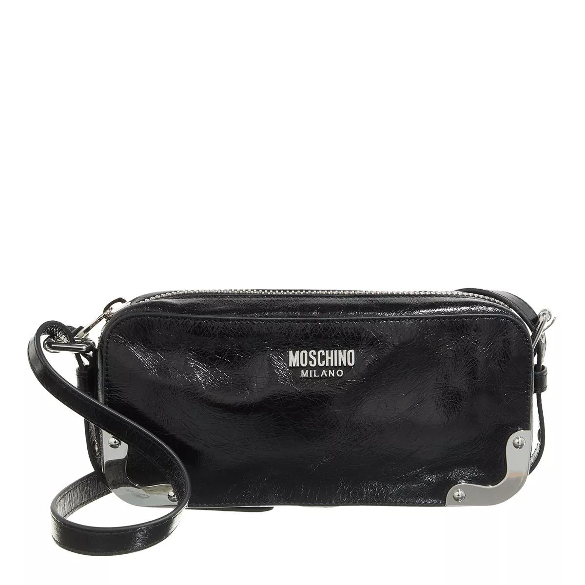 Moschino Metal Corner Shoulder Bag Fantasy Print Black | Crossbody Bag
