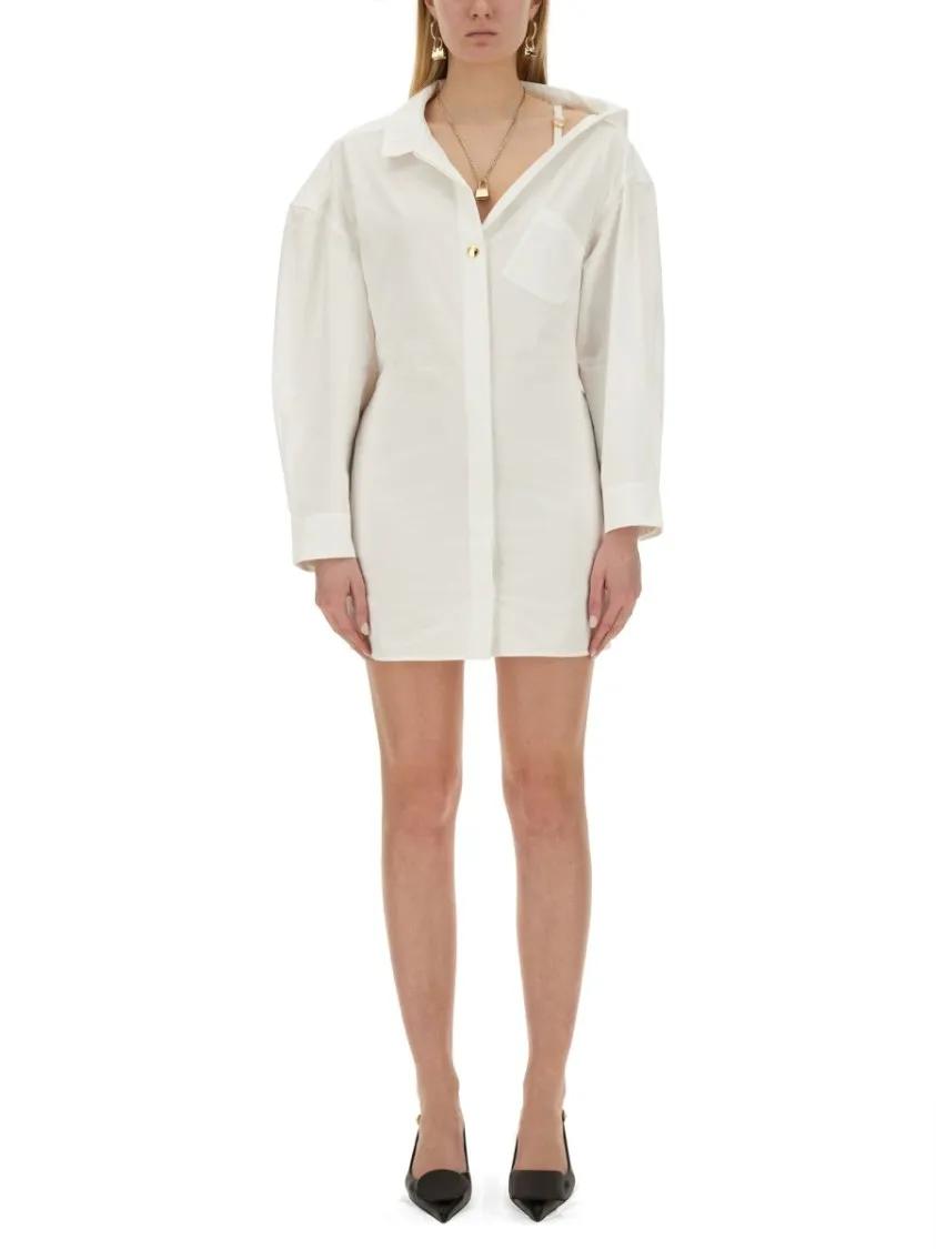 Jacquemus Slim Fit White Mini Dress White | Minikleid