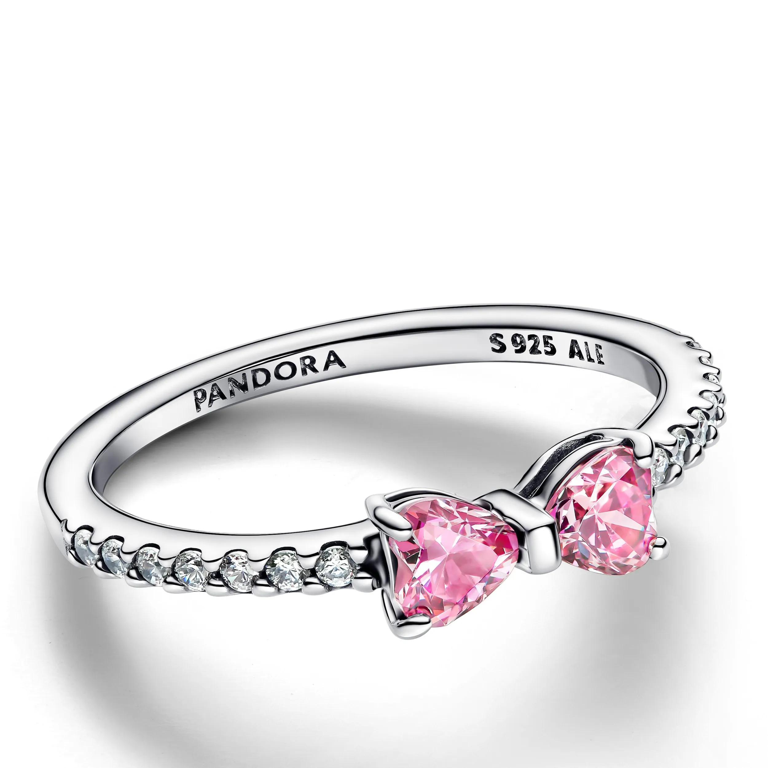 Pandora Funkelnde Rosafarbene Schleife Ring Sterling silver Ring