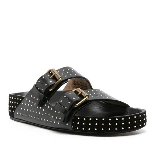 Isabel Marant Black Studded Slippers Black | Slide