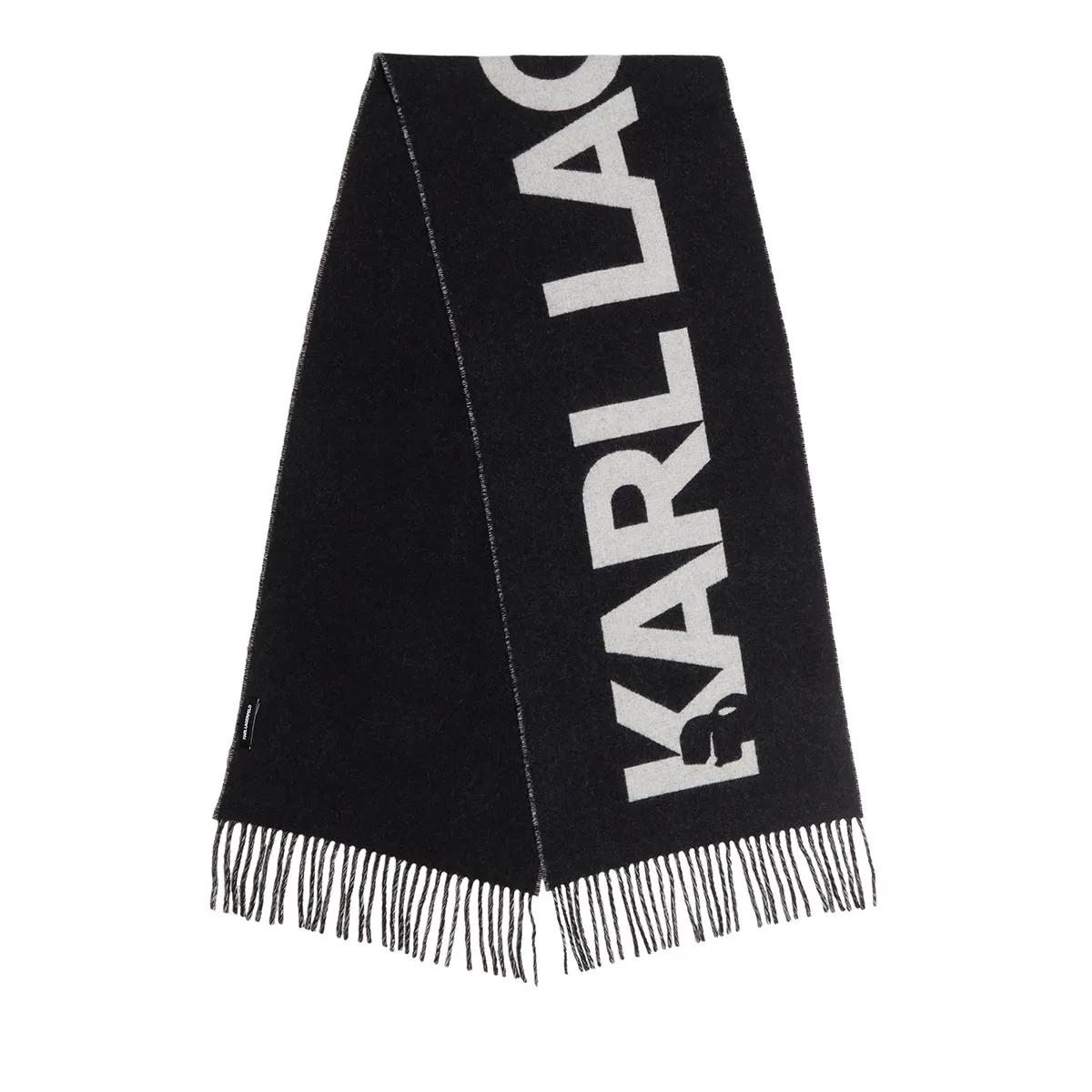 Karl Lagerfeld K/Essential Jkrd Woven Scarf Blk/Wht | Wollschal