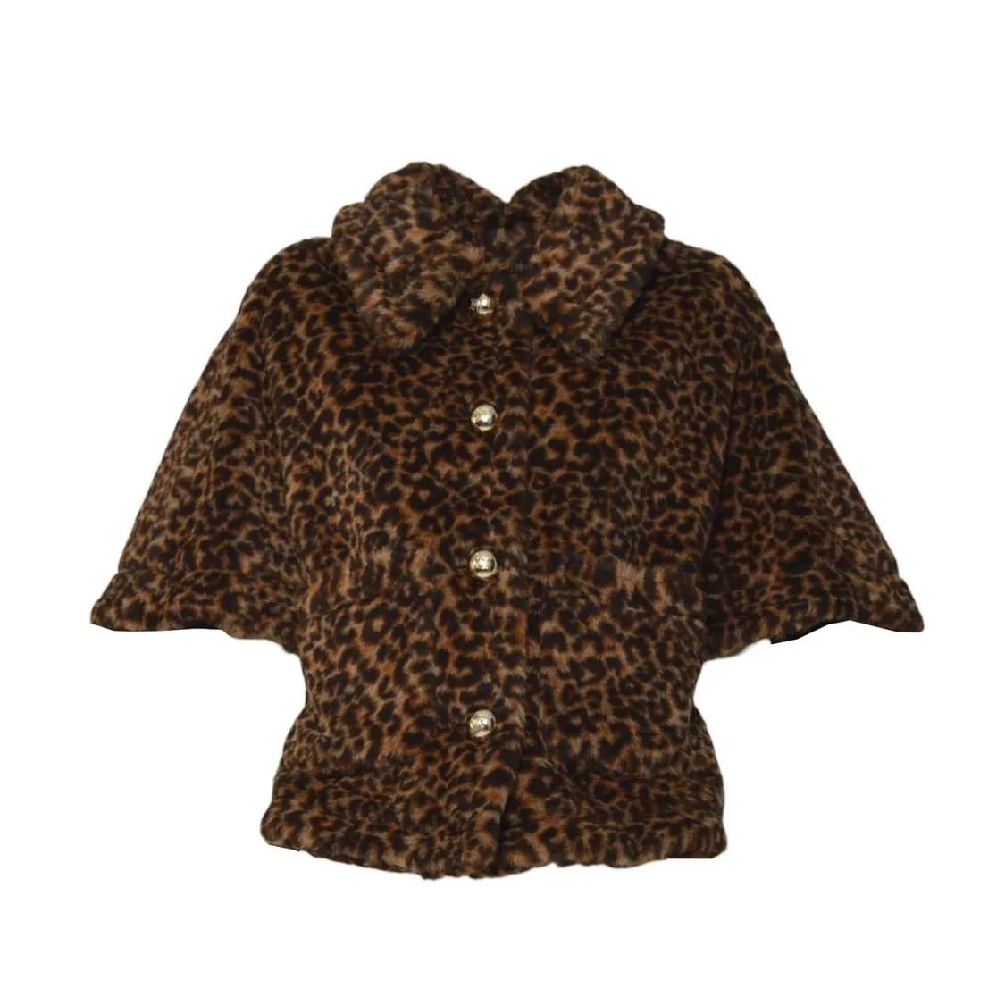 Max Mara Leopard-Printed Jacket With Plush Texture And Butt Black ...