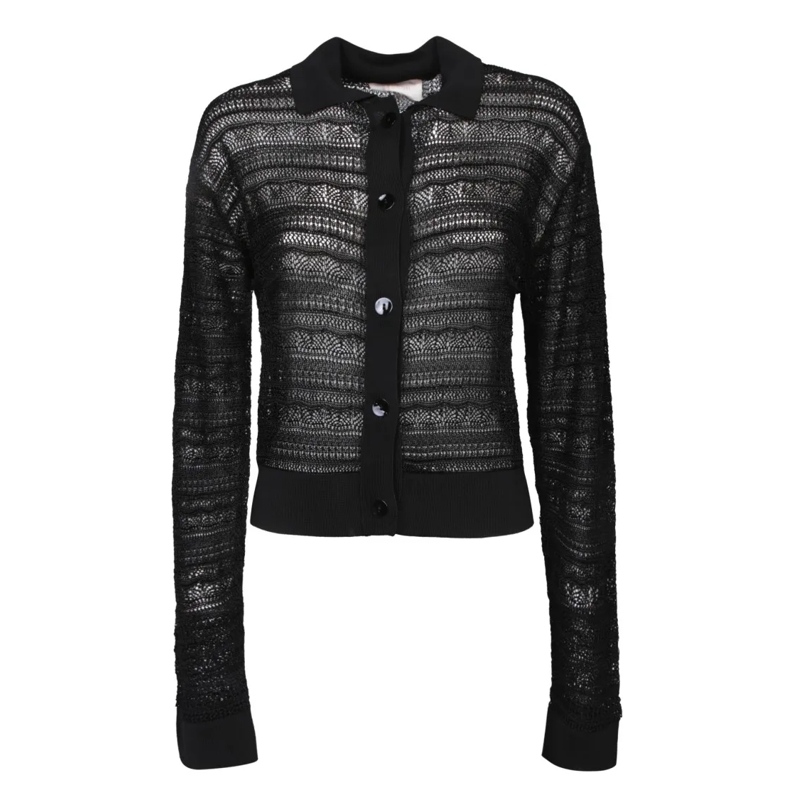 Atomo Factory Black Viscose Cardigan Black | Strickjacke