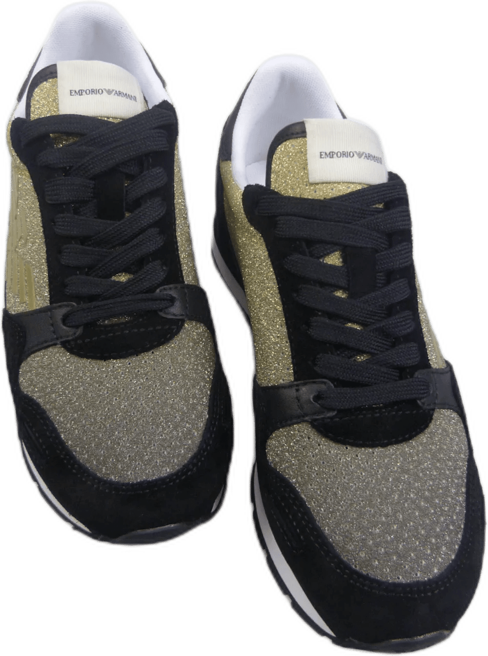Emporio Armani Sneakers Glitterate Colore ORO schwarz sneaker basse