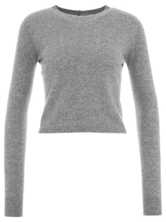 Mvm Grey Knit Sweater In Cashmere Grey