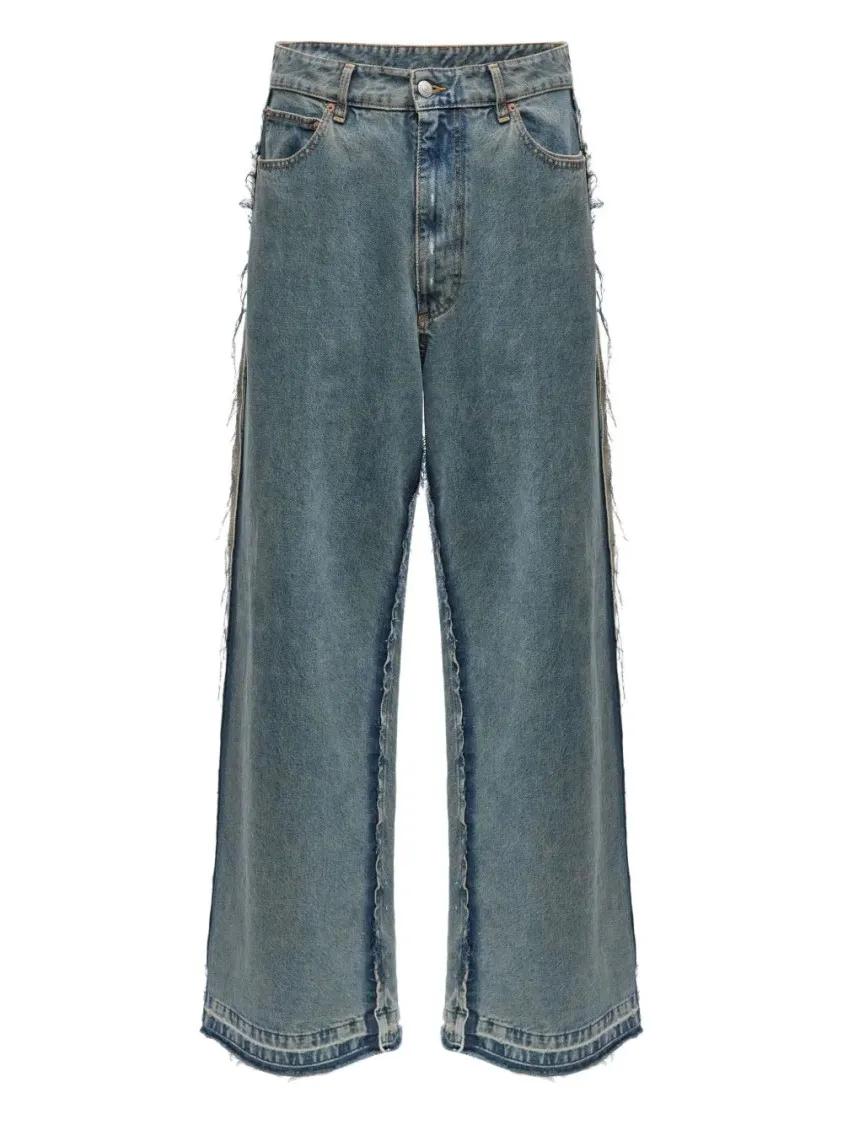 MM6 Maison Margiela Inside-Out Straight-Leg Jeans Grey | Jeans