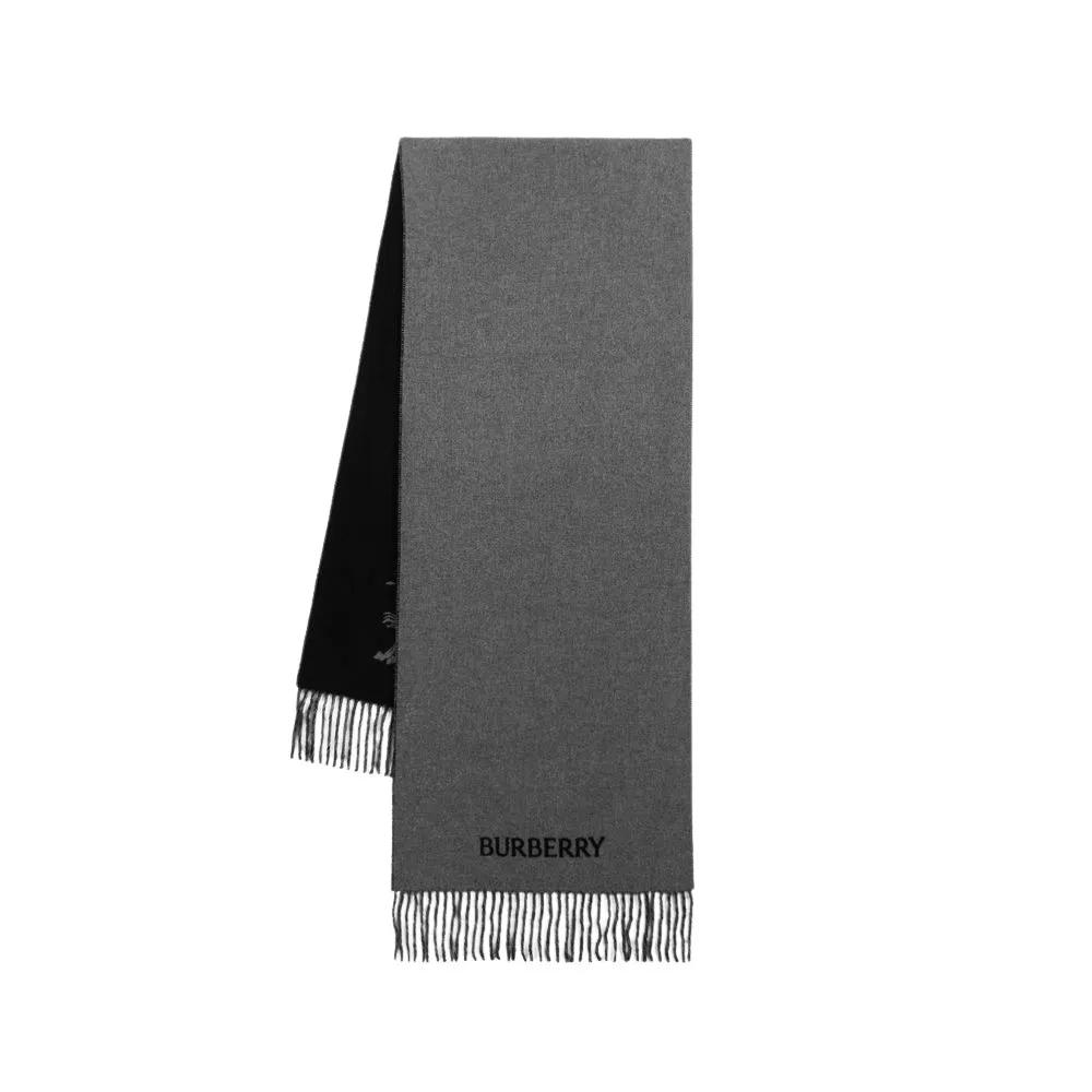 Burberry Knight Logo Scarf - Cashmere - Grey Grey | Lichtgewicht Sjaal
