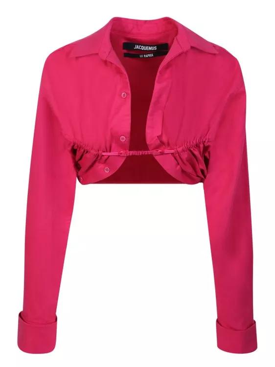 Jacquemus Fuchsia Crop Cut Top Pink | Hauts décontractés