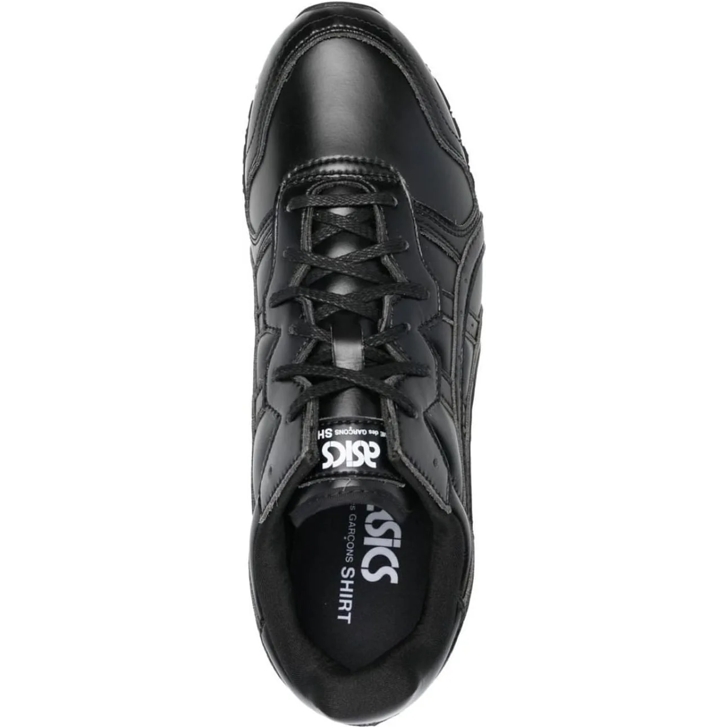 Asics black leather runners store
