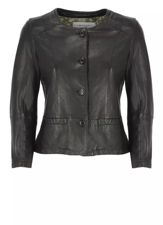 Bully Black Leather Jacket Grey