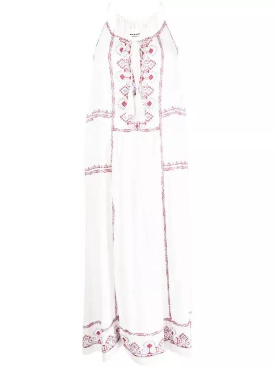 Etoile Isabel Marant Embroidered Cotton Dress White