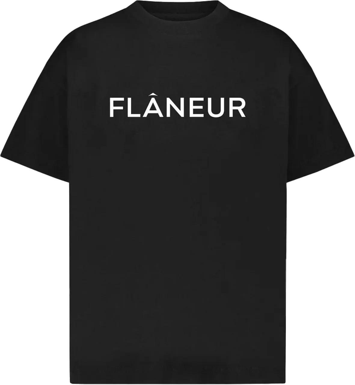 Flâneur Printed Logo T-Shirt | Black schwarz | T-Shirt