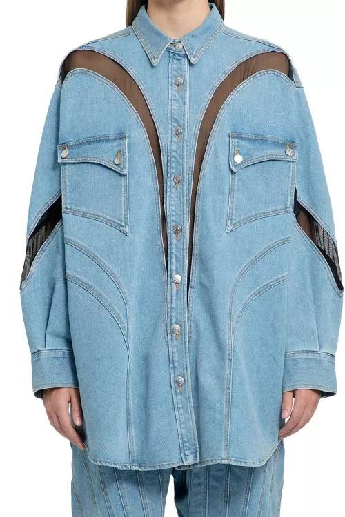 Mugler Cowboy Shirt Blue