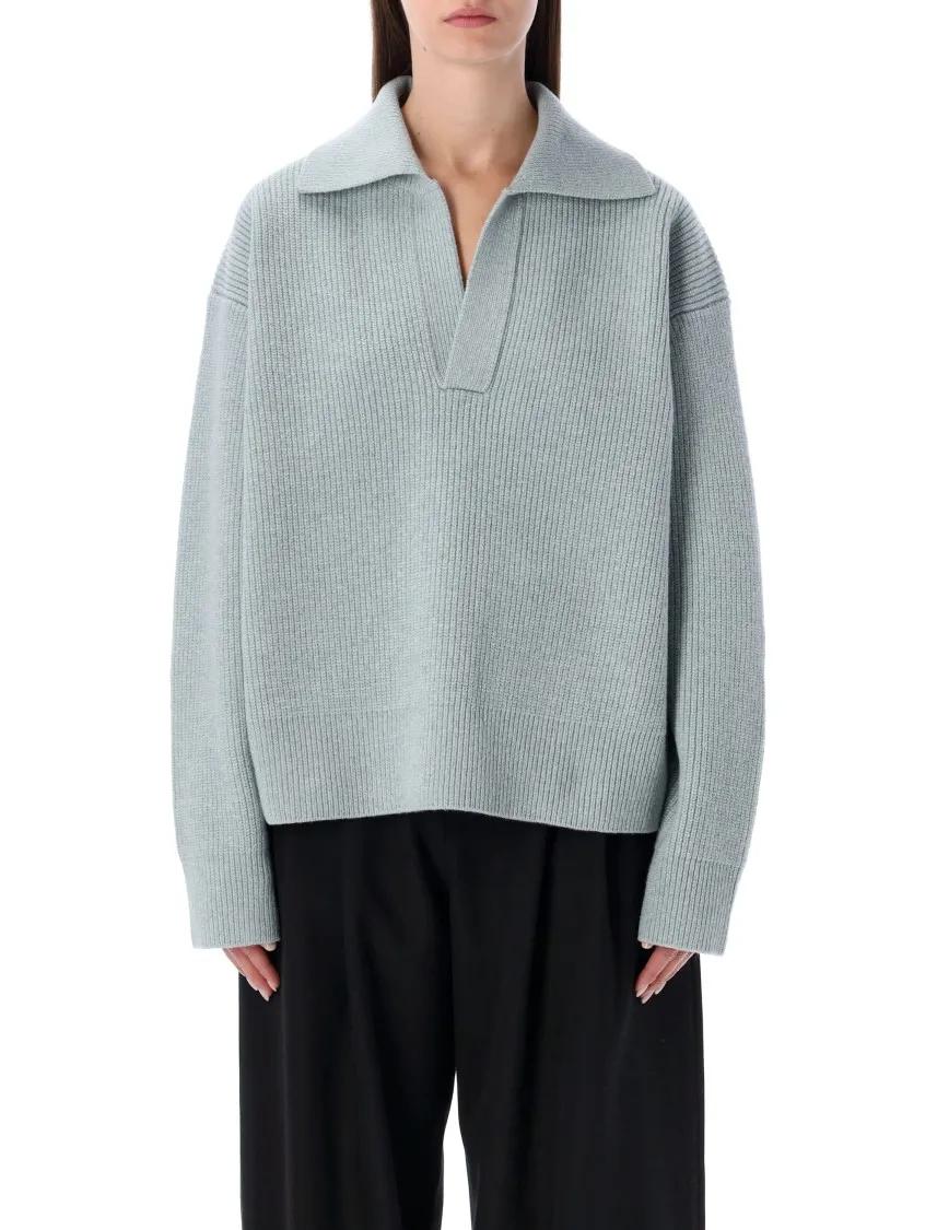 Studio Nicholson Nash Polo Collar Knit Grey | Pullover