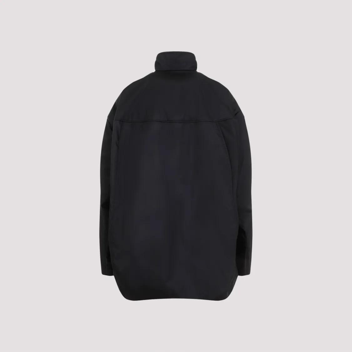 Marni Oversized Black Jacket With High Collar Black | Overgangsjas