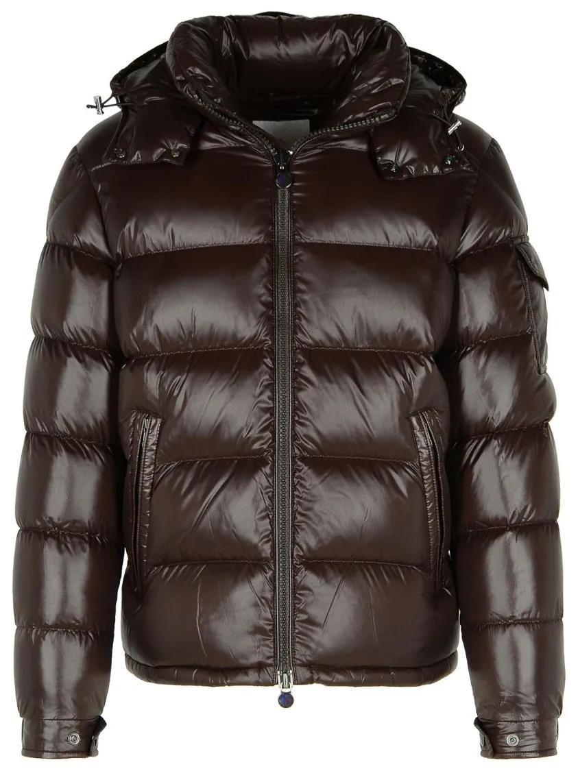 Moncler Maya' Brown Nylon Down Jacket Brown | Vestes en duvet