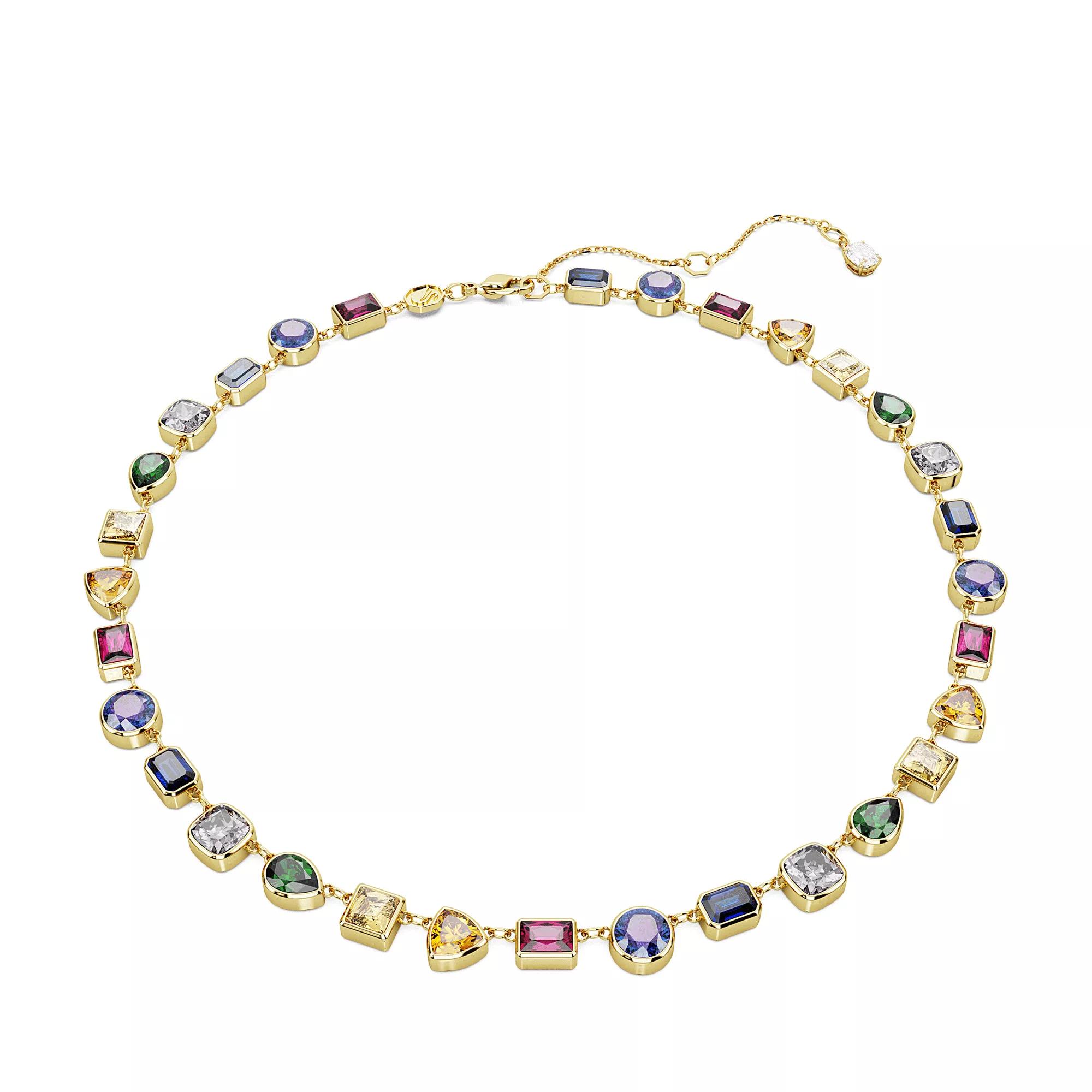 Swarovski Stilla necklace, Mixed cuts, Gold-tone plated Multicolored ...