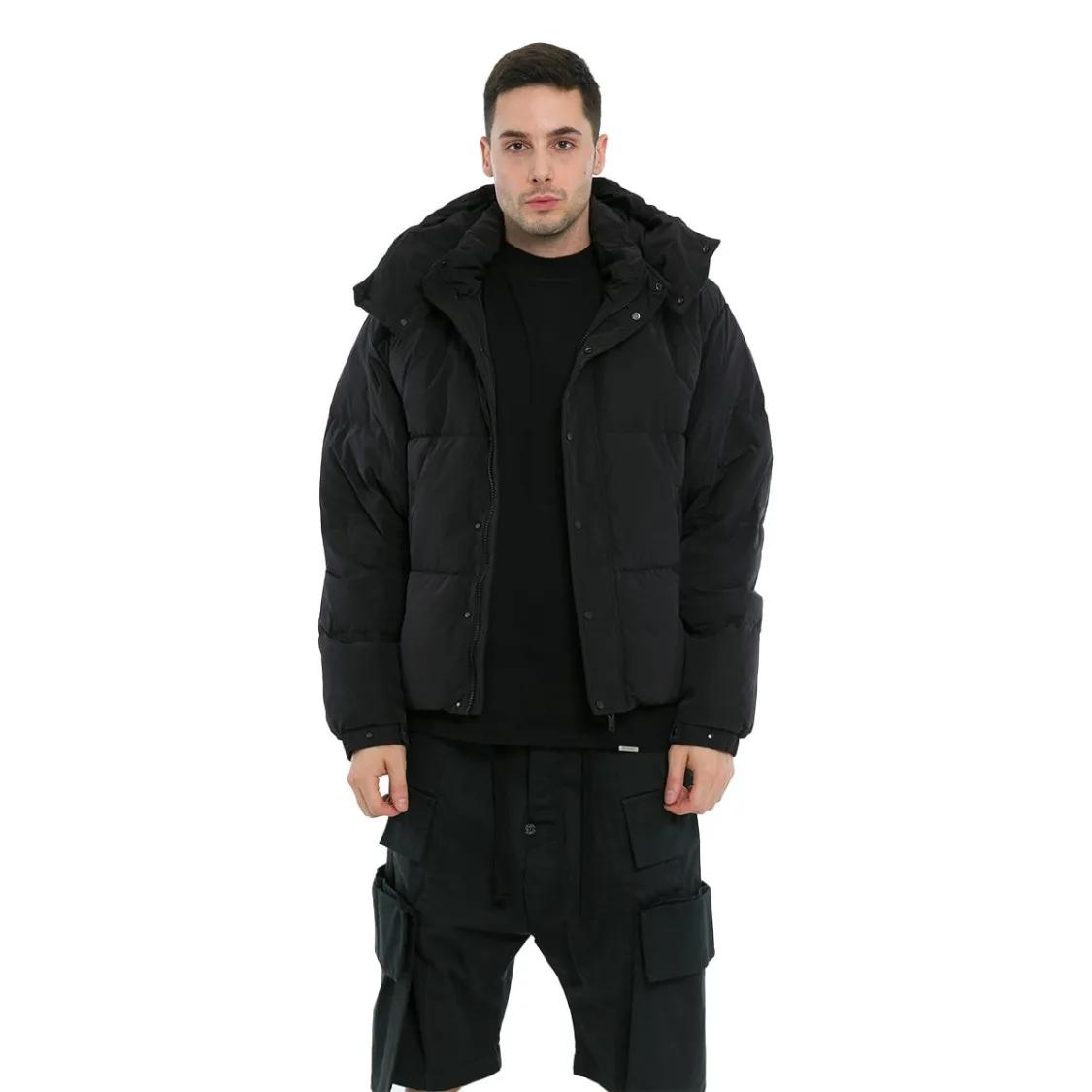 Represent Initial Hooded Puffer In Black Black | Daunenjacken