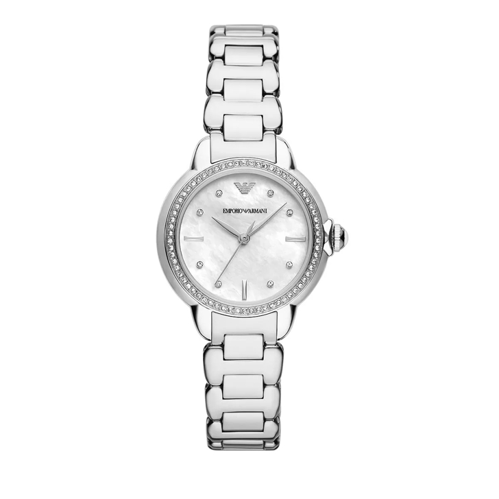 Emporio Armani Emporio Armani Three Hand Stainless Steel Watch Silver Montre a quartz