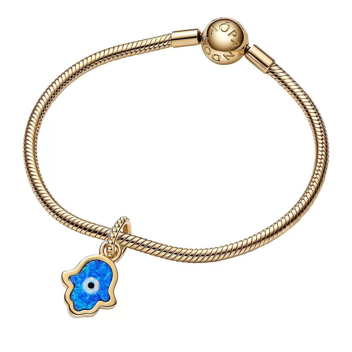 Pandora Opalescent Blue Hamsa Hand Dangle Charm Blue Anhanger