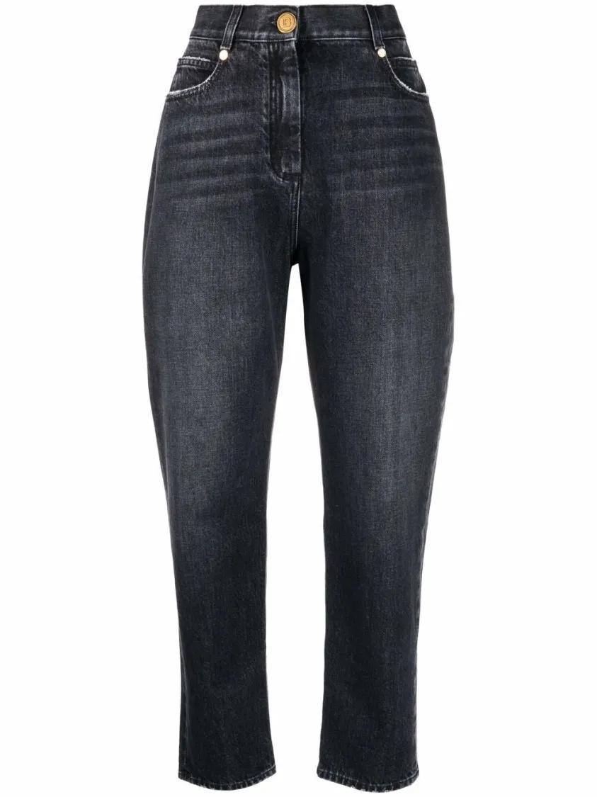 Balmain Low-Rise Boyfriend Jeans Black | Jeans