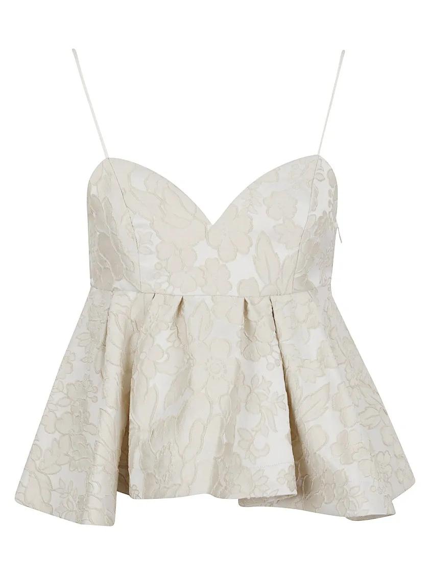 LaDoubleJ Nude Polyester Blend Top Neutrals | Blouse