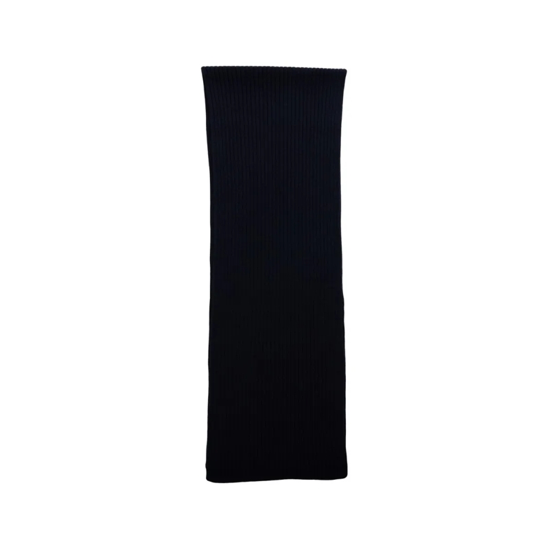 Kangra Ribbed Knit Scarf With Fine Texture Black | Leichter Schal