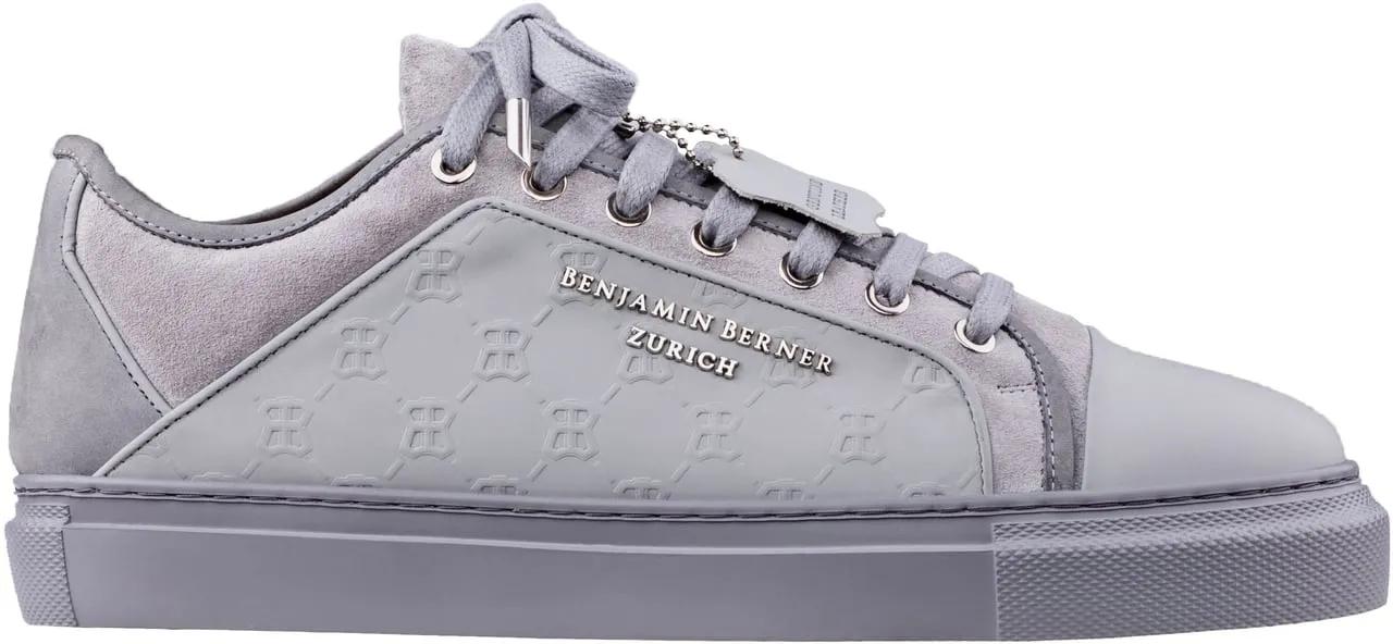 BENJAMIN BERNER Odin Monogram Embossed Ice Grey grau | Lage-top sneaker