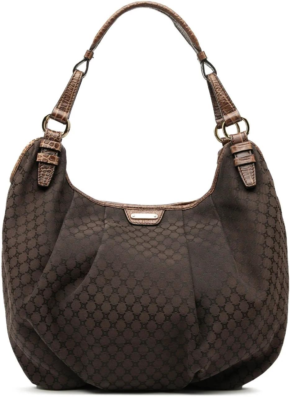 Pre-Loved Celine Schultertasche | Macadam Canvas Hobo braun