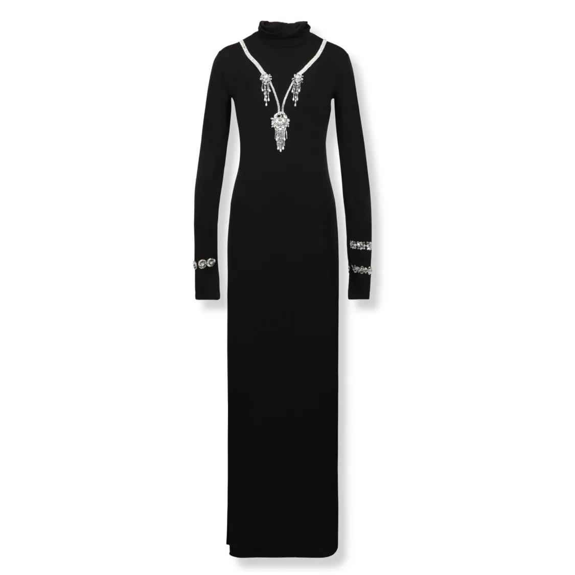 Des Phemmes Backless Maxi Dress With Flowing Silhouette Black