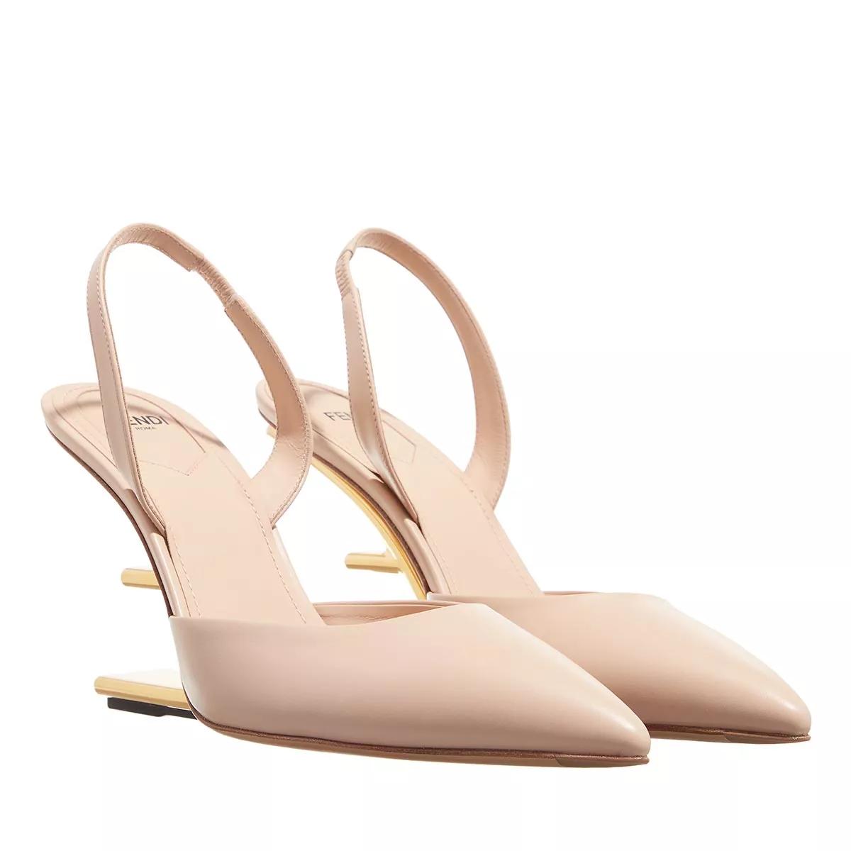 Fendi Leather High-Heeled Slingbacks Pale Pink | Pump