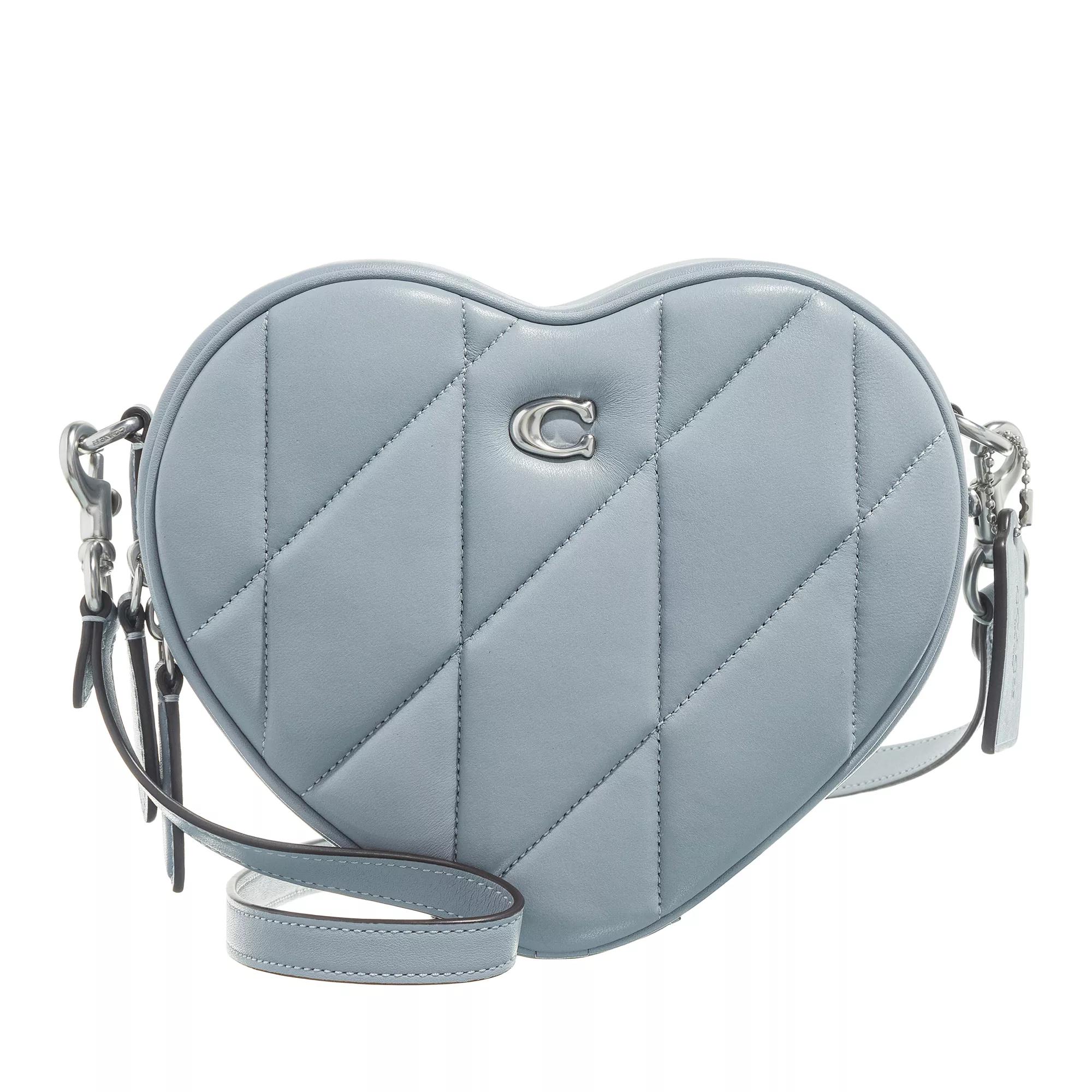 Coach Quilted Leather Heart Crossbody LH/Grey Blue | Borsetta a tracolla