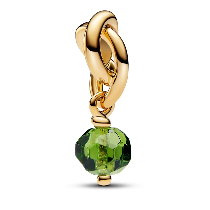 Pandora Faceted Spring Green Eternity Circle Dangle Charm Green Anhanger