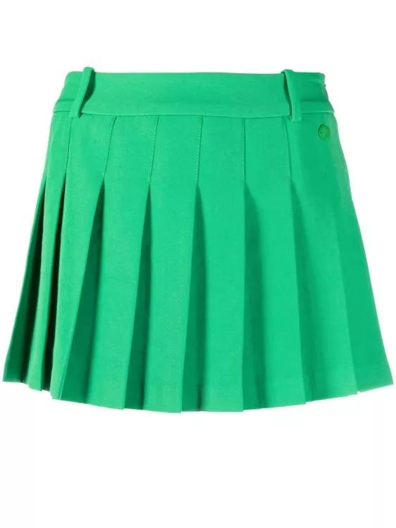 Chiara Ferragni Green Pleated Skirt Green