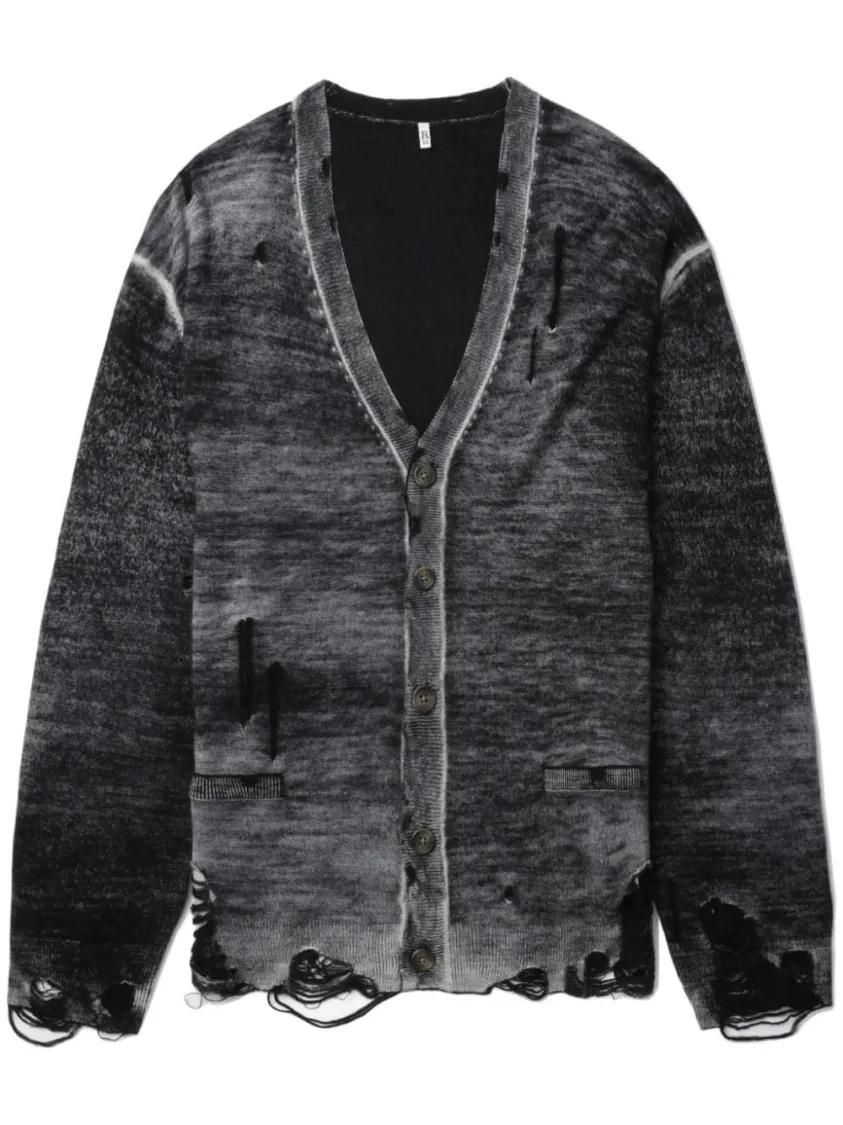 R13 Gray Boyfriend Cardigan Grey | Strickjacke