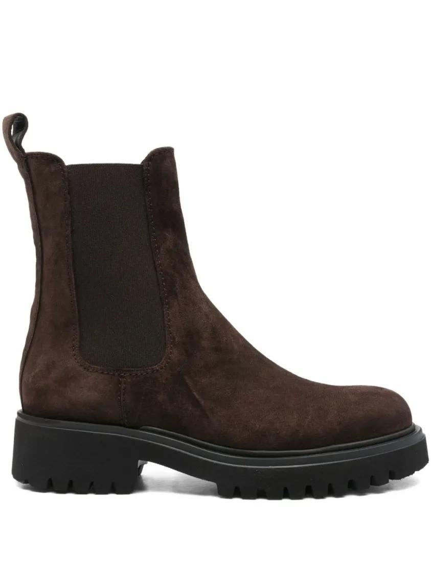 Guglielmo Rotta Calfskin Ankle Boots With Rubber Sole Black | Stiefel