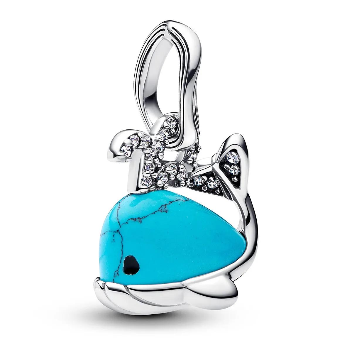 Pandora Turquoise-coloured Whale Dangle Charm Sterling Silber | Anhänger