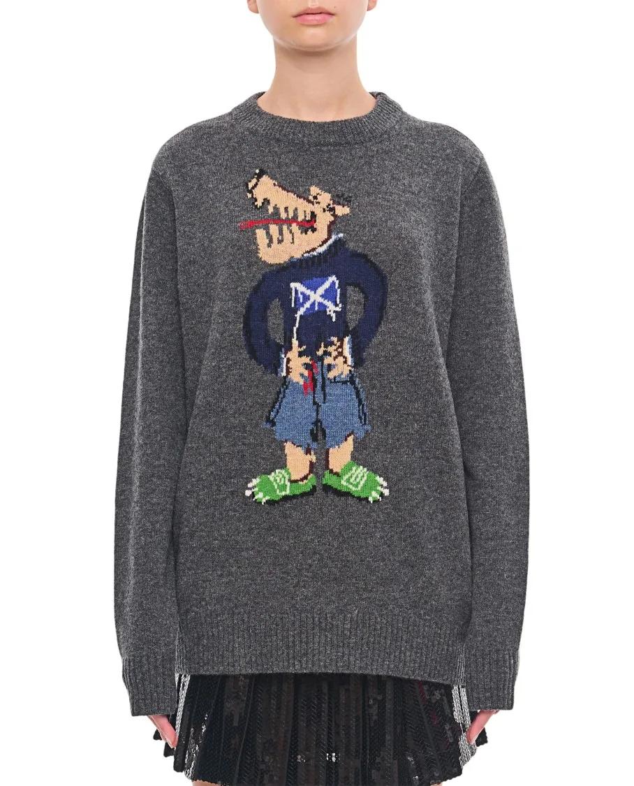 CHARLES JEFFREY LOVER BOY Scots Wolf Jumper Grey | Pullover