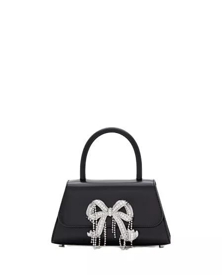 Self Portrait Black Leather Mini Bow Bag Black | Minitasche