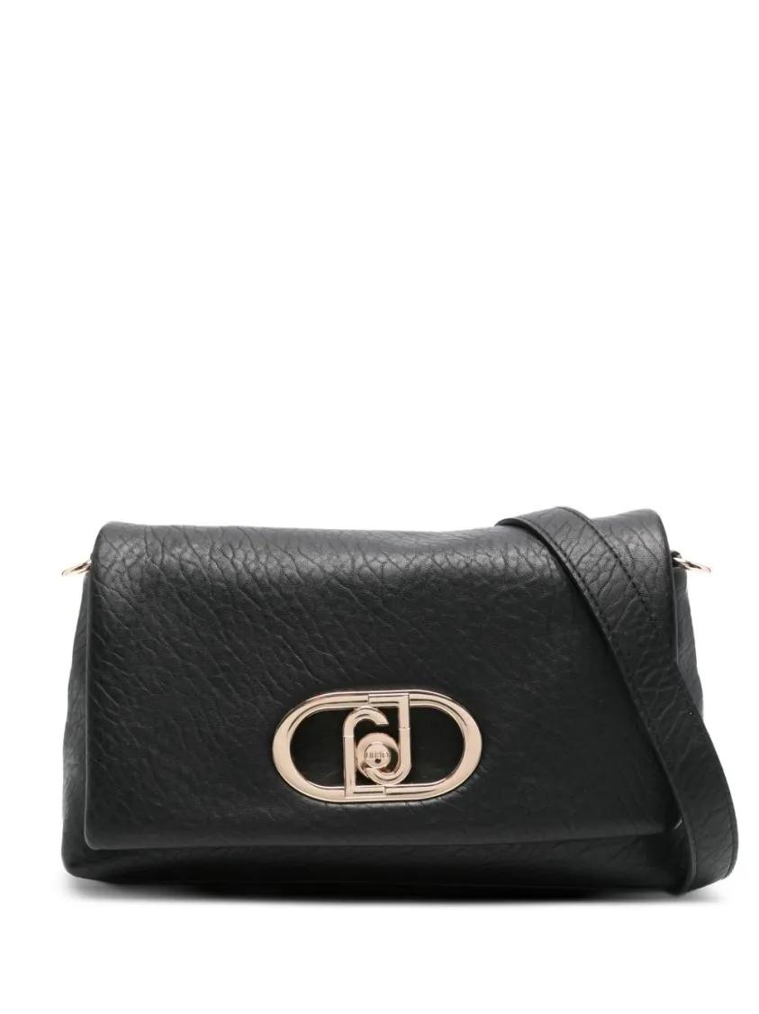 LIU JO Textured Black Handbag With Gold-Tone Hardware Black | Crossbody Bag