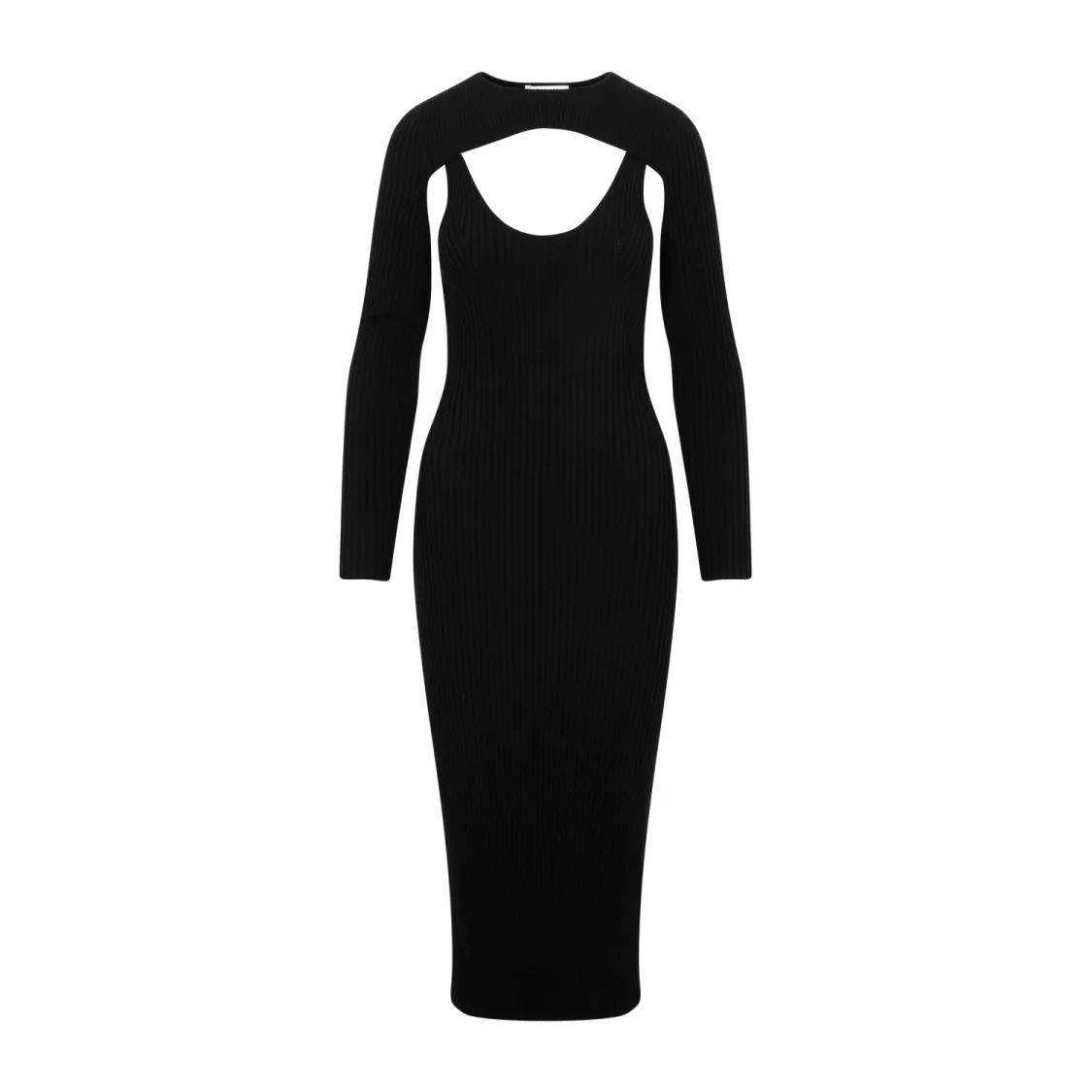 Wolford Contoured Ribs Dress Black | Midikleid