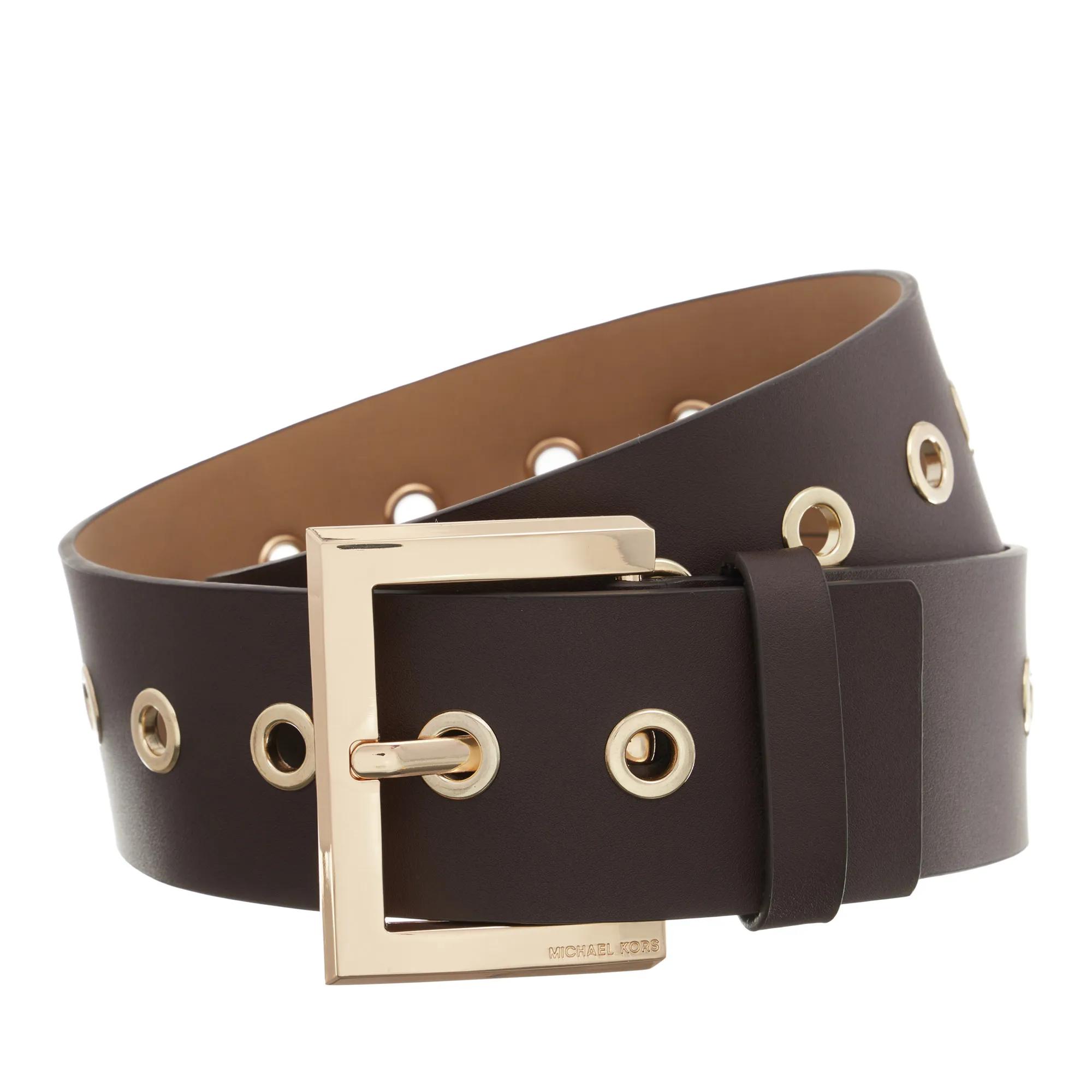 Michael Kors 55Mm Leather Belt W Grommets Chocolate Leather Belt