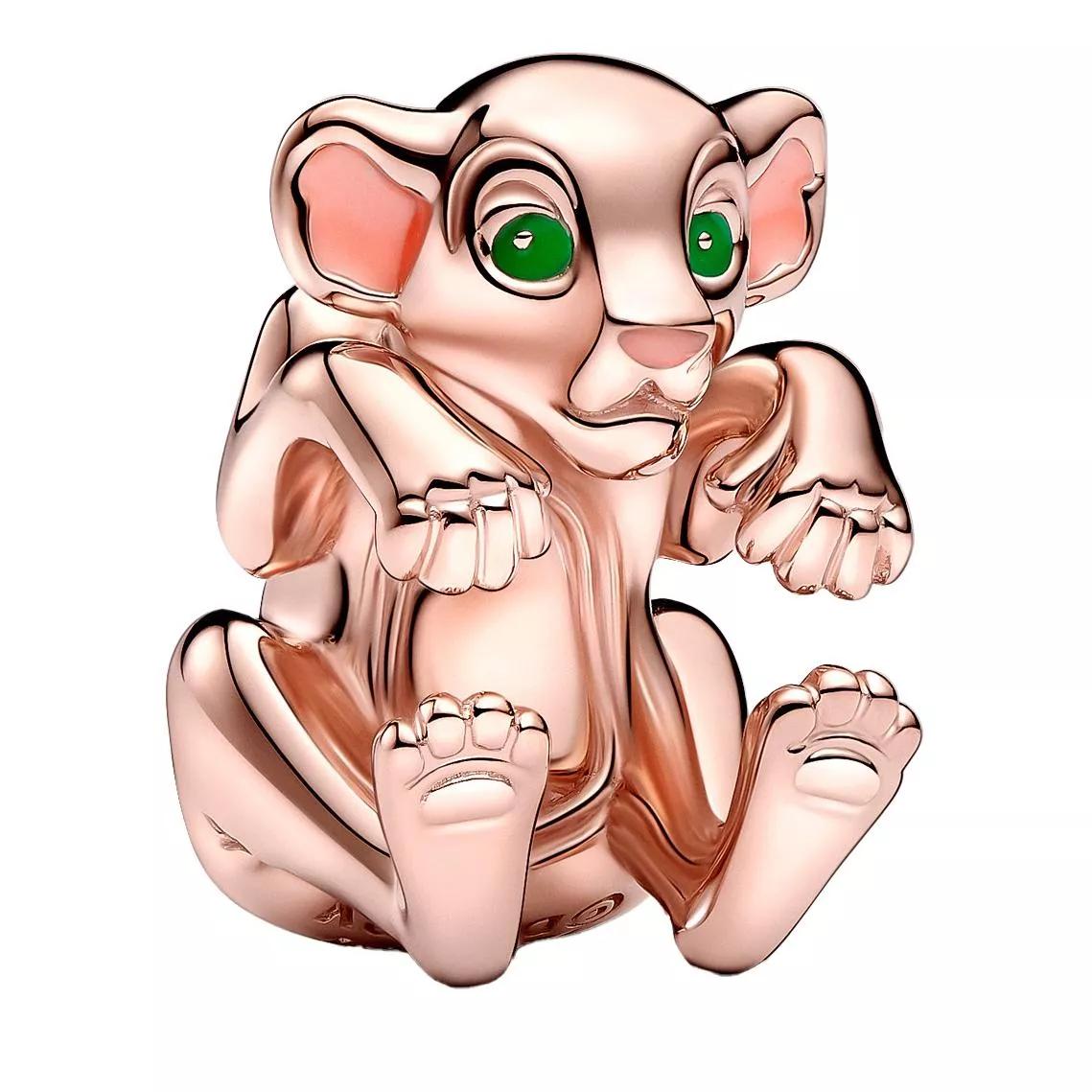 Pandora Disney The Lion King Nala 14k rose gold plated cha Green Pendant