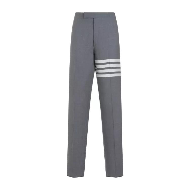 Thom Browne Backstrap Medium Grey Wool Pants Grey